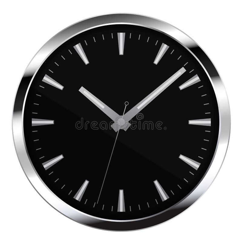 Realistic Illustration of Black Watch Face without Numbers with Minute ...