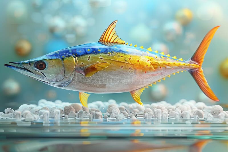 A Realistic Illustration of Blue Marlin in Profile, White Background ...