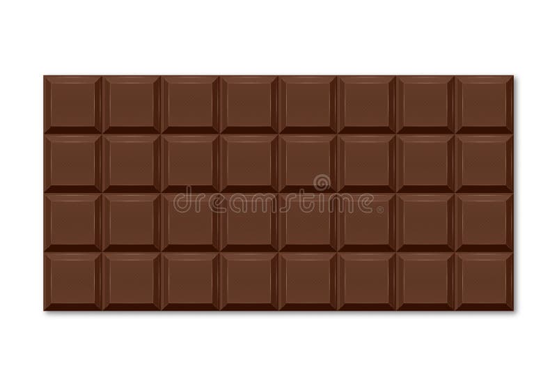 Realistic Illustration of Brown Chocolate Bar with Rectangular Slices ...