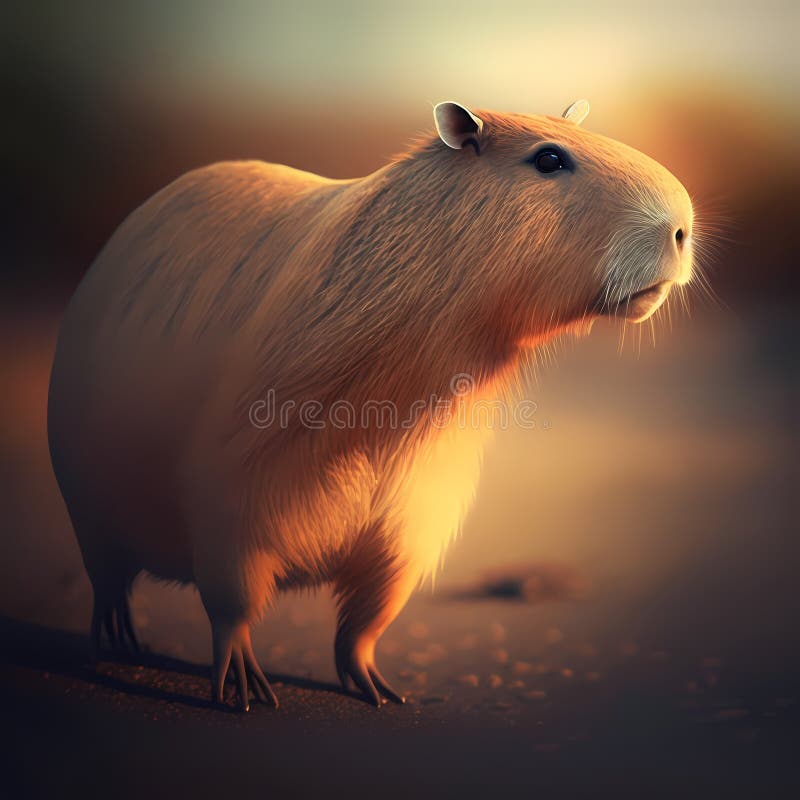 Realistic Illustration of Capybara. Generative AI Stock Illustration ...