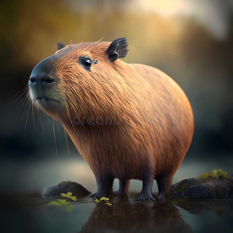 Realistic Illustration of Capybara. Generative AI Stock Illustration ...