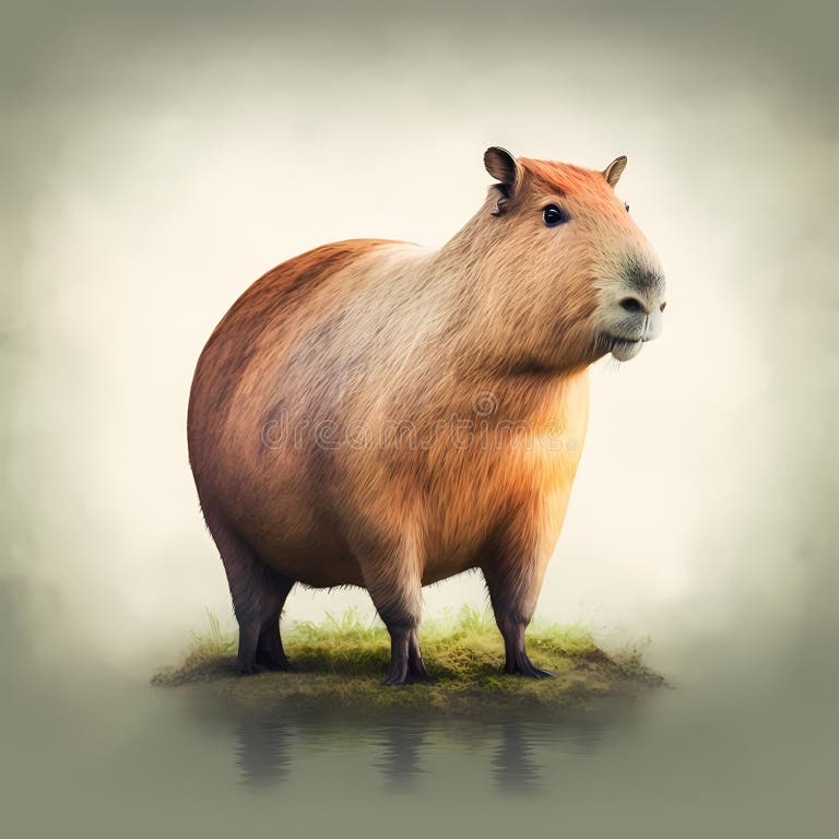 Realistic Illustration of Capybara. Generative AI Stock Illustration ...