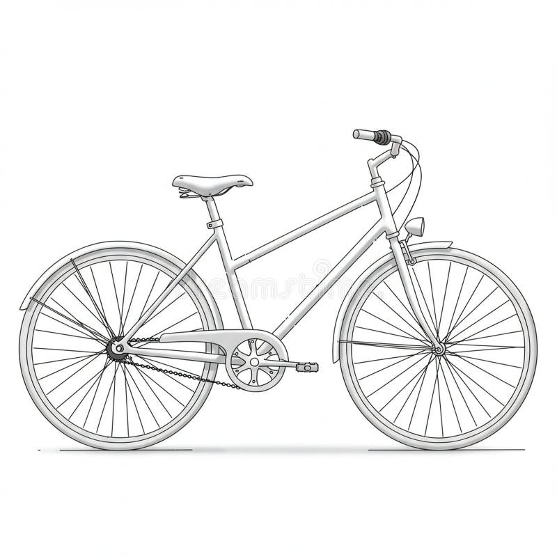 A Realistic Illustration of a Classic Bicycle with a Step-through Frame ...
