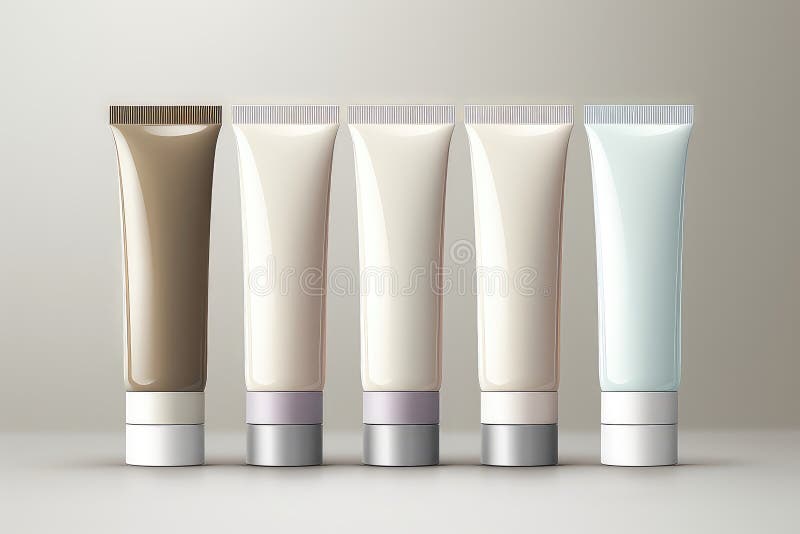 Cosmetic Tubes of Tonal Fluids or Foundations for Different Skin Tones ...