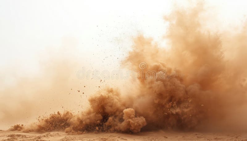 Realistic Illustration of Desert Sand Storm with Brown Dirt Particles ...