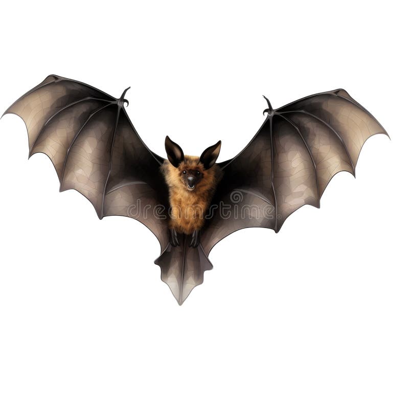 Realistic Illustration of a Flying Bat with Outstretched Wings ...
