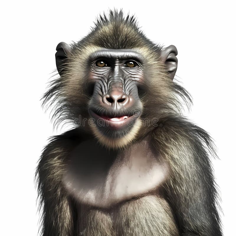 Realistic Illustration of Happy Babboon. Generative AI Stock ...