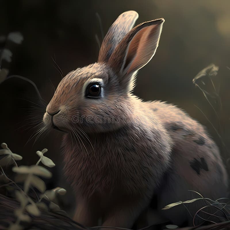 Realistic Illustration of Rabbit. Generative AI Stock Illustration ...