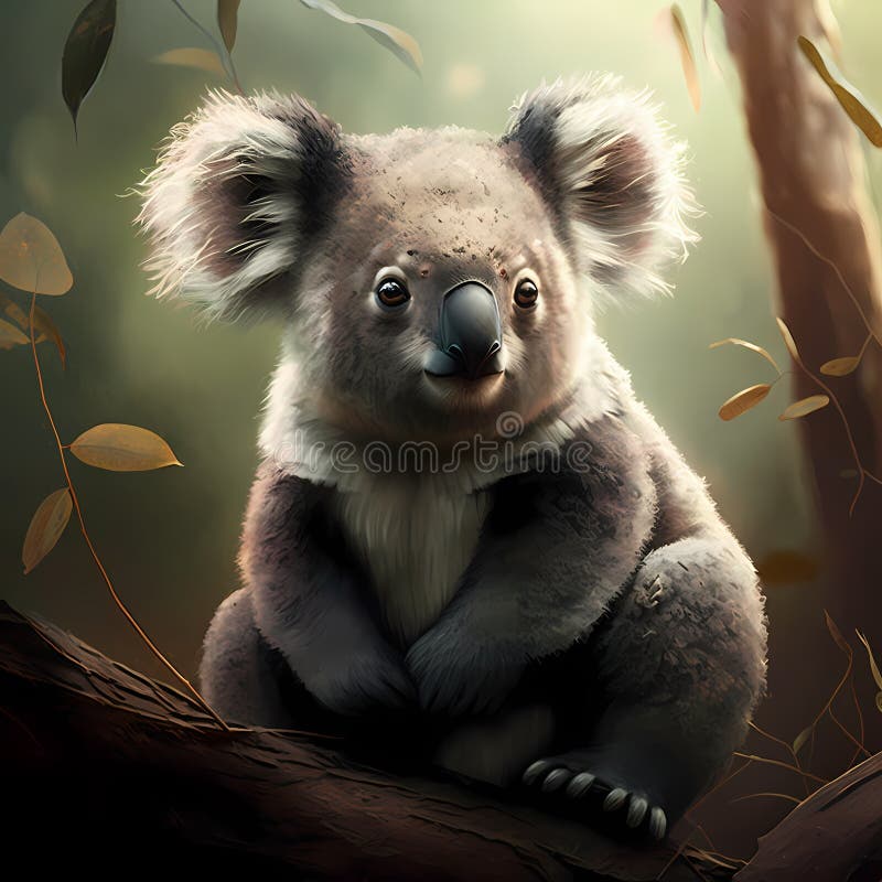 Realistic Illustration of Koala. Generative AI Stock Illustration ...