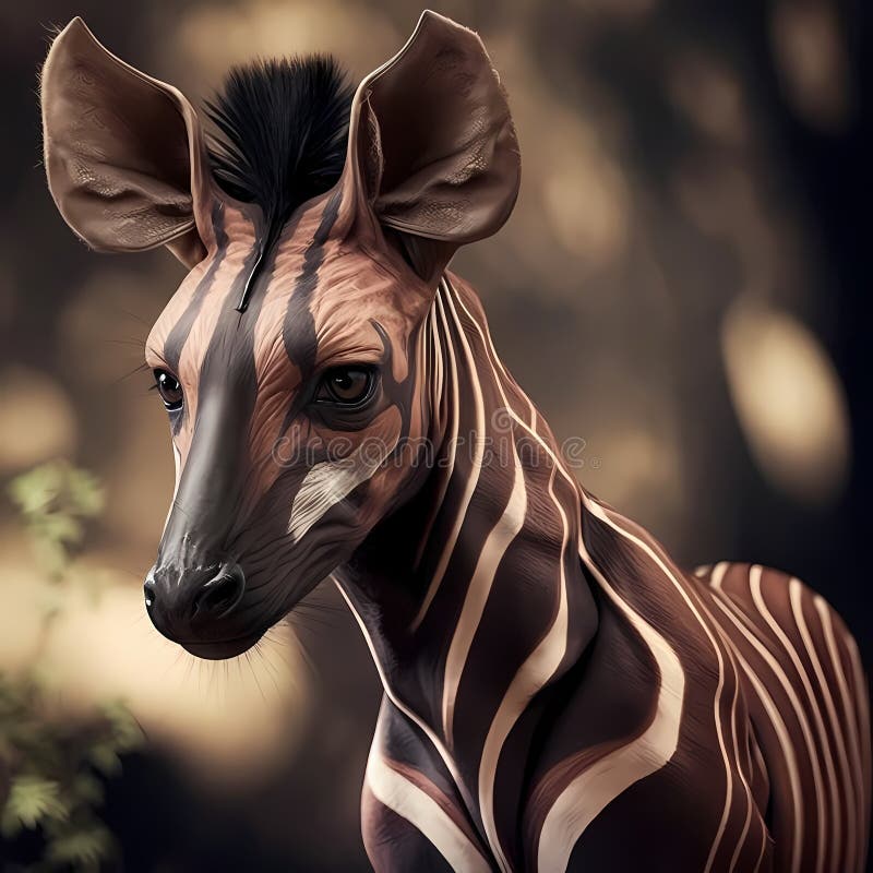 Realistic Illustration of Okapi. Generative AI Stock Illustration ...