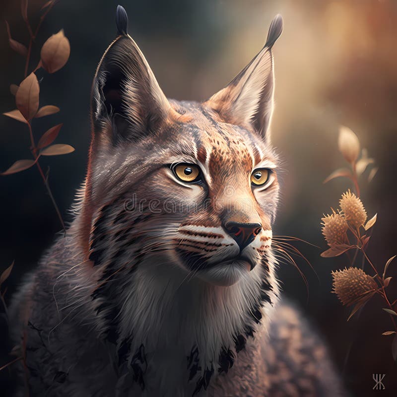 Realistic Illustration of Lynx Cat. Generative AI Stock Illustration ...