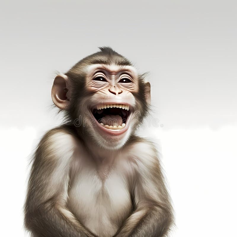 Realistic Illustration of Happy Monkey. Generative AI Stock ...