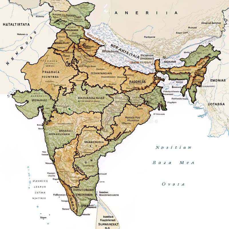 Realistic India Map Illustration Isolated on White Background Stock ...