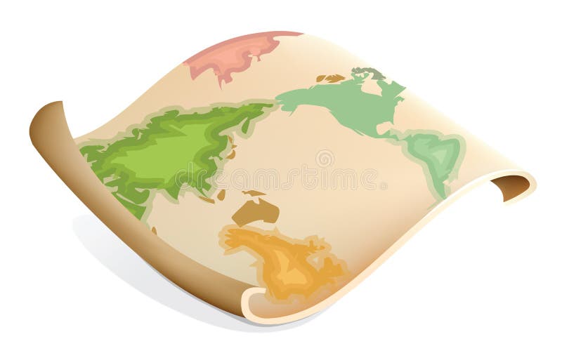 Realistic Illustration Map for Designers Stock Illustration ...