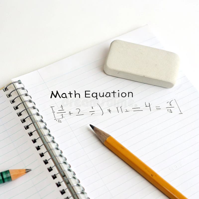 Math Equation Sheet Realistic Illustration Stock Illustration ...