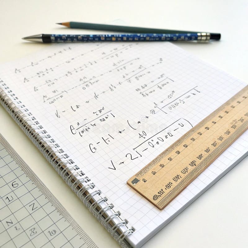 Math Equation Sheet Realistic Illustration Isolated on White Stock ...