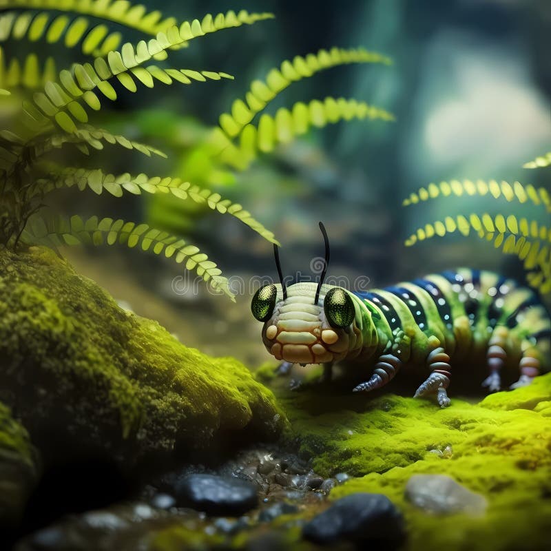 Millipedes Realistic Illustration. Generative AI Stock Illustration ...