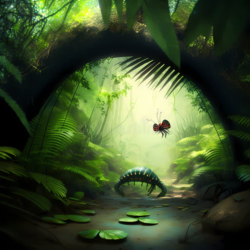 Millipedes Realistic Illustration. Generative AI Stock Illustration ...