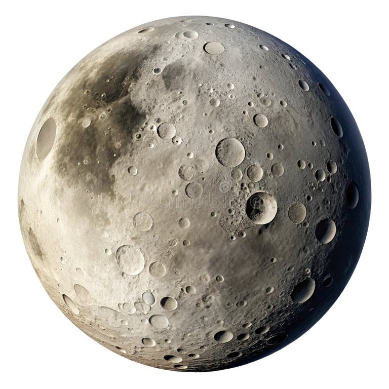 Realistic Illustration of the Moon Surface with Detailed Craters and ...