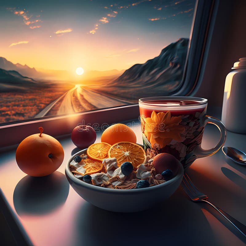 Morning View from Car Window. Generative AI Stock Illustration ...