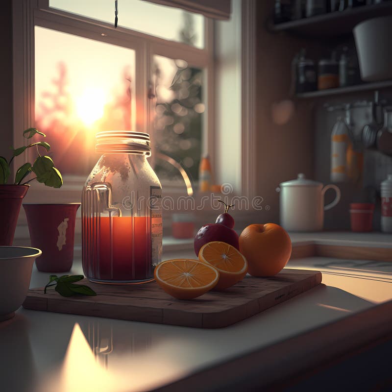 Morning View from Window. Generative AI Stock Illustration ...