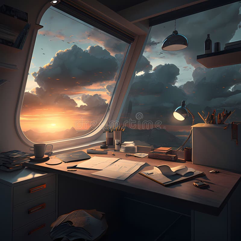 Morning View from Window. Generative AI Stock Illustration ...