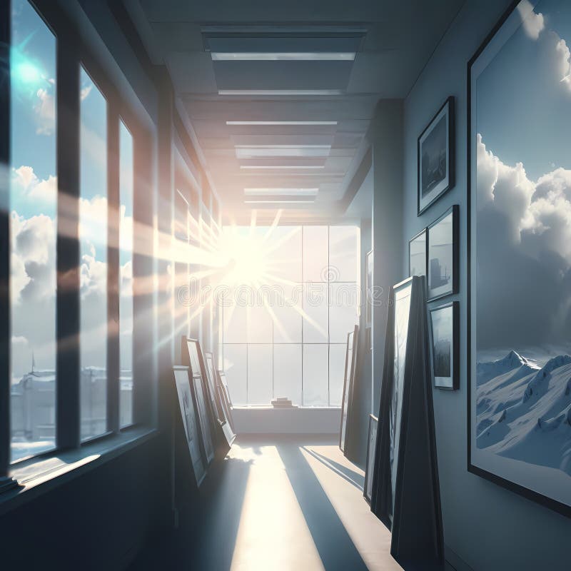 Morning View from Window. Generative AI Stock Illustration ...