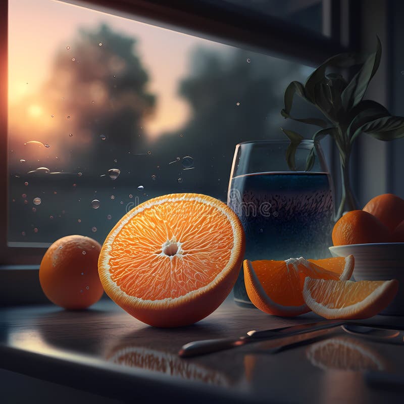 Morning View from Window. Generative AI Stock Illustration ...