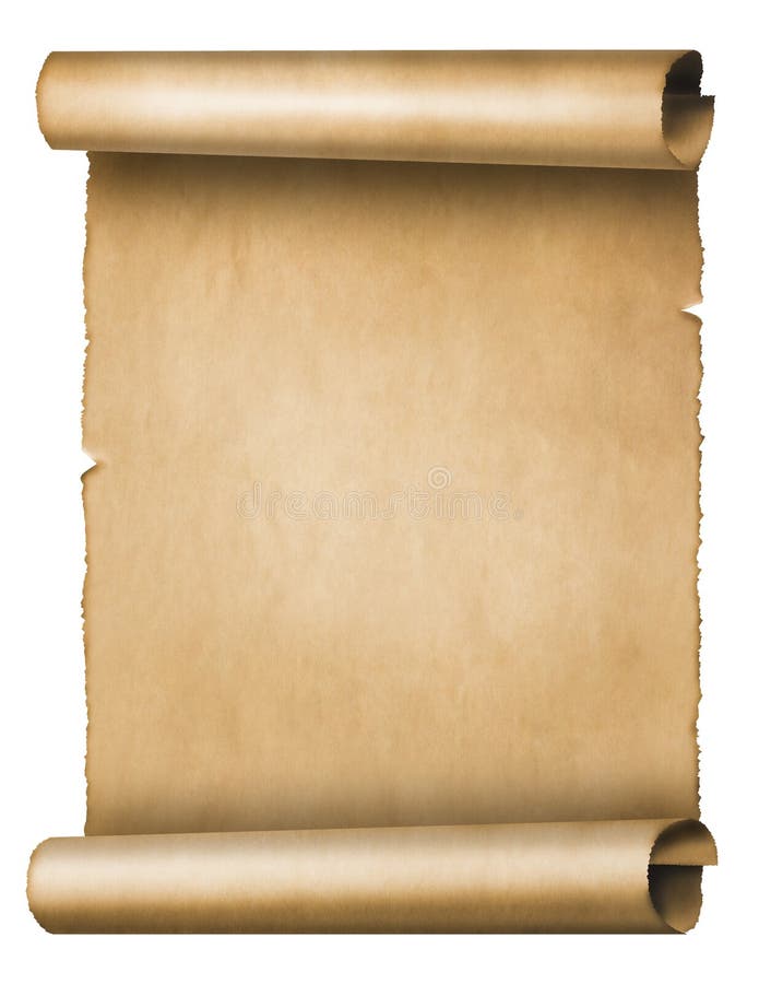 Old Parchment Scroll Isolated on White Background Stock Illustration ...