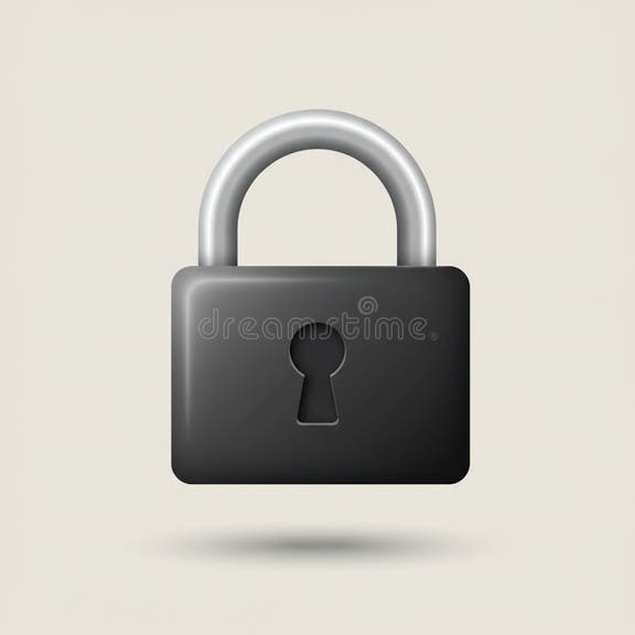 A Realistic Illustration of a Padlock is Depicted. the Body is Black ...