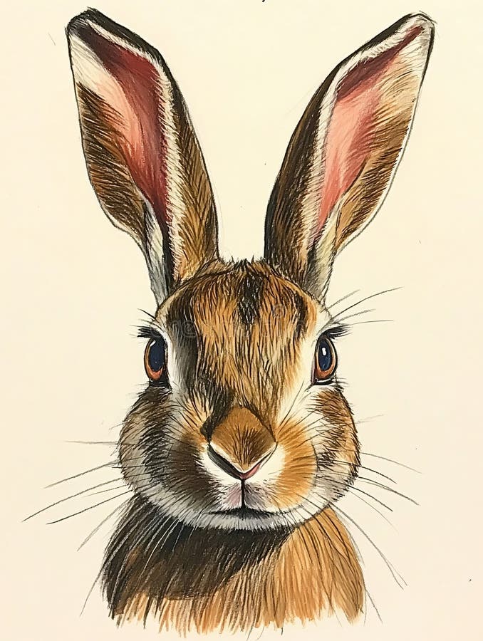 Rabbit Portrait Wallpaper Design Stock Illustration - Illustration of ...