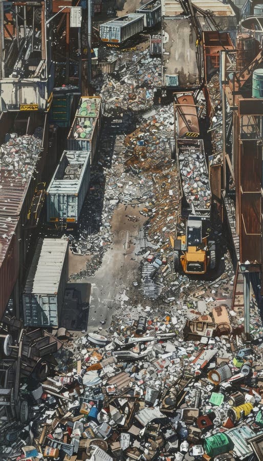 Realistic Illustration of Recycling Operations at a Cooperative with ...