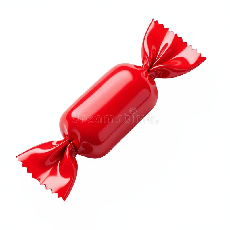 Red Wrapped Candy Illustration with Transparent Background Stock ...