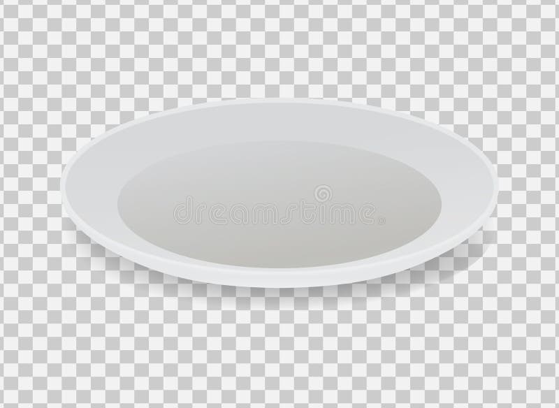 Empty Realistic White Plate or Dish Vector Isolated on Transparent ...