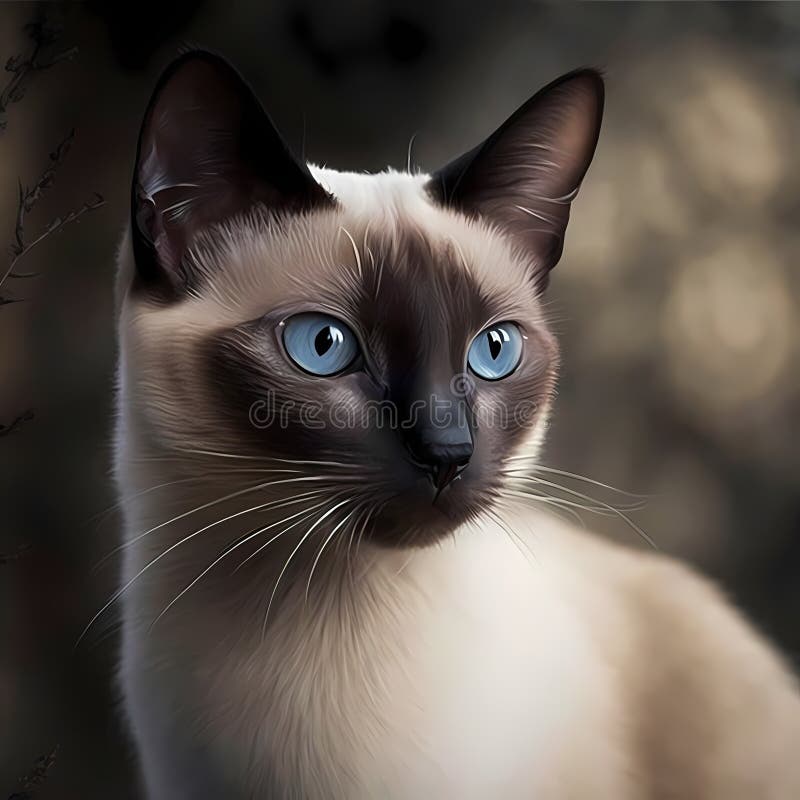 Realistic Illustration of Siamese Cat. Generative AI Stock Illustration ...