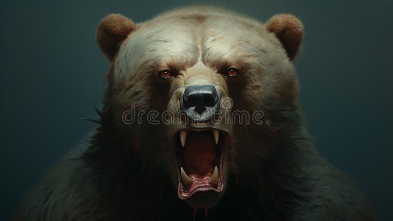 Realistic Illustration of a Sick Bear: Detailed and Creepy Artwork ...