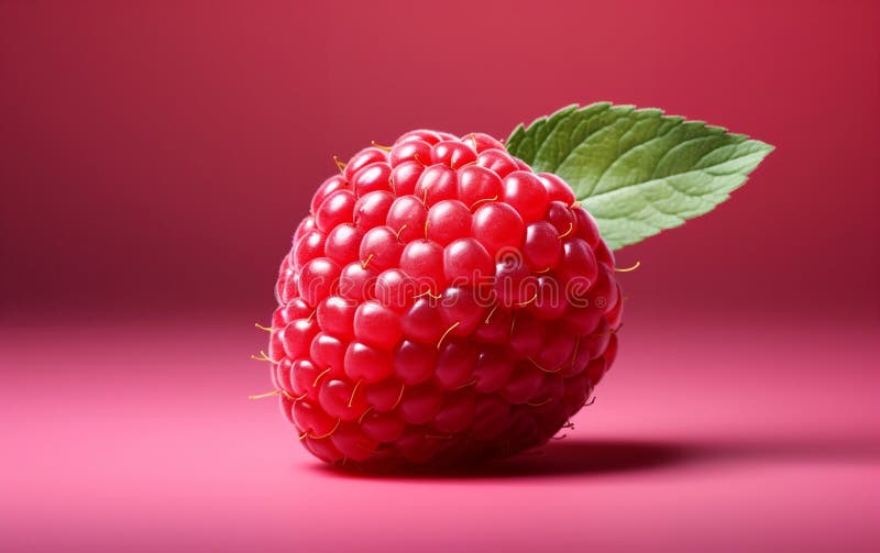 A Realistic Illustration of a Single Raspberry with a Minimalist Design ...