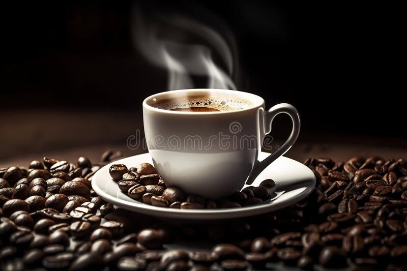 Realistic Steaming Cup of Coffee on Wooden Table To Celebrate ...