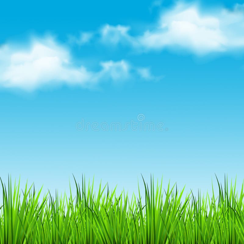 Realistic Illustration of a Sunny Day with a Sunny and Cloudy Sky Stock ...