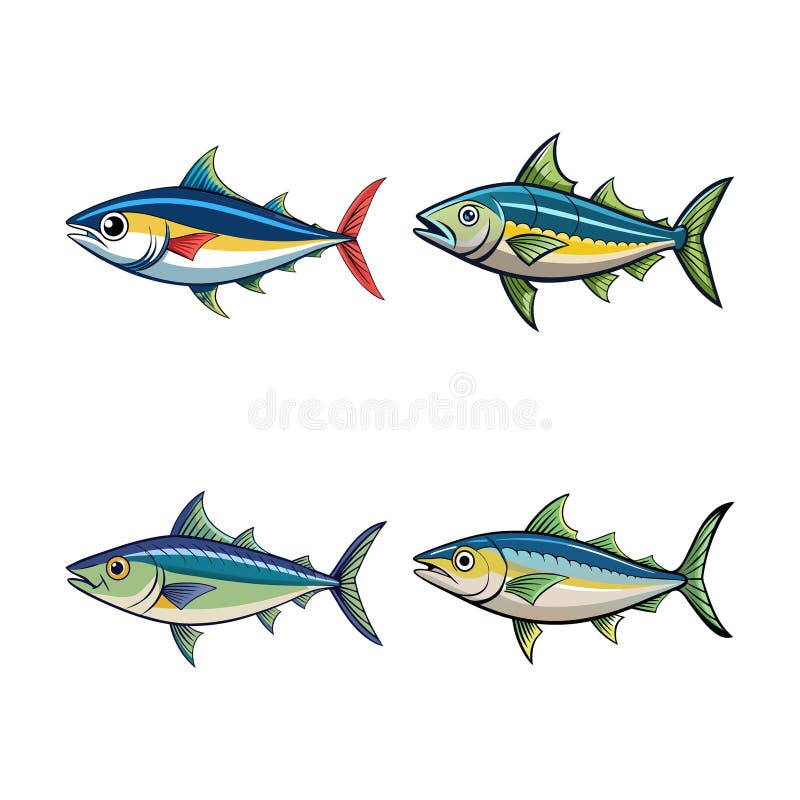 Realistic Kingfish Colorful Illustration Stock Vector - Illustration of ...