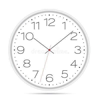 Realistic Illustration of a Wall Clock with a Light Dial, Numbers and a ...
