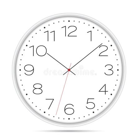 Realistic Illustration of a Wall Clock with a Light Dial, Numbers and a ...