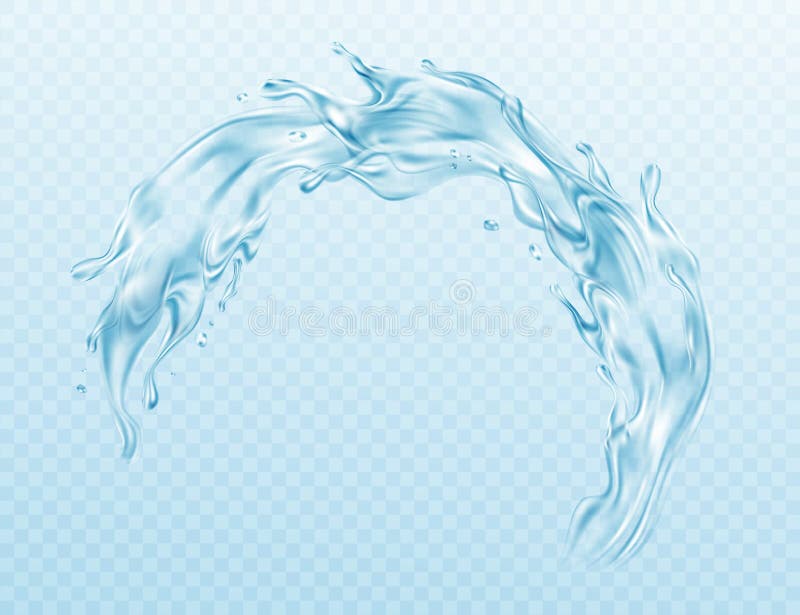 Realistic Illustration Water Splash Isolated on Transparent Background ...