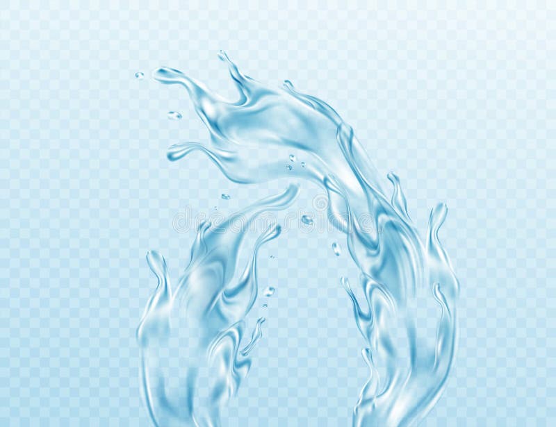 Realistic Illustration Water Splash Isolated on Transparent Background ...