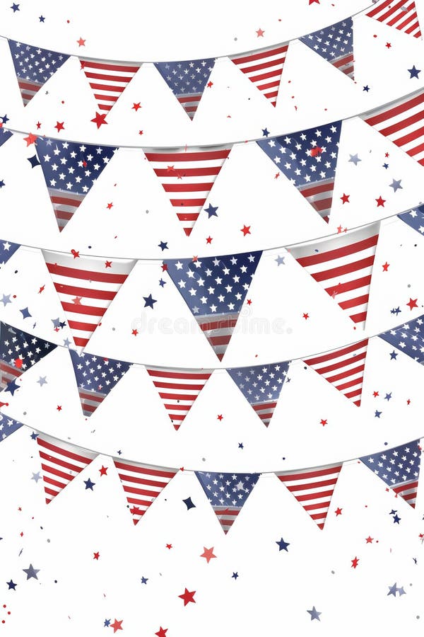 Realistic Image of American Flag Bunting for Patriot Day. Stock ...