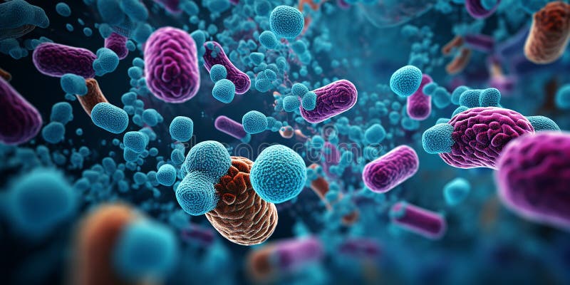 Realistic Image of Bacteria, Microorganisms. Stock Illustration ...