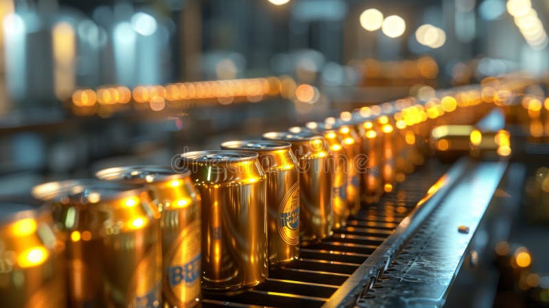 Realistic Image of Beer Can Production Line, Manufacturing Process in a ...