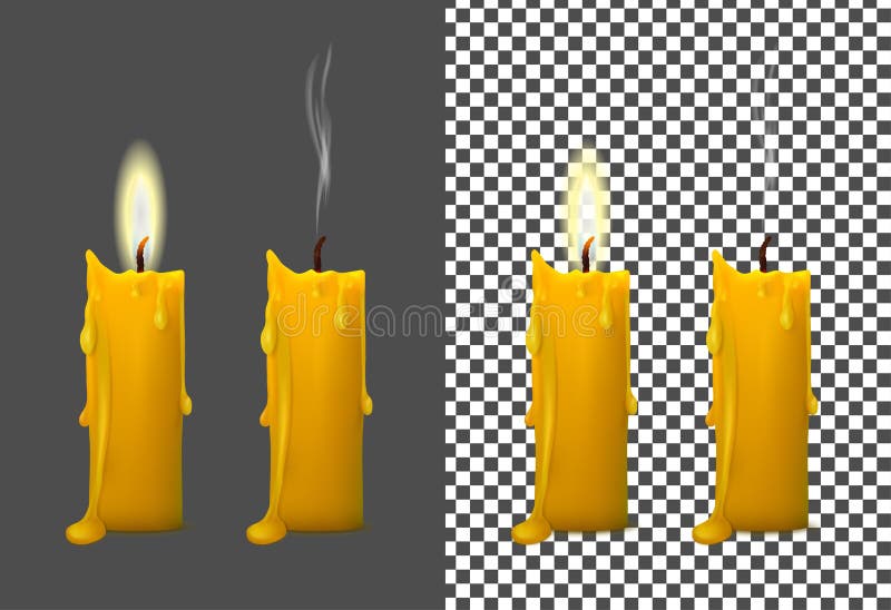 Realistic Image of a Burning Candle with Wax Drips Stock Vector ...