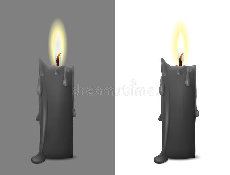 Realistic Image of a Burning Candle with Wax Drips Stock Vector ...