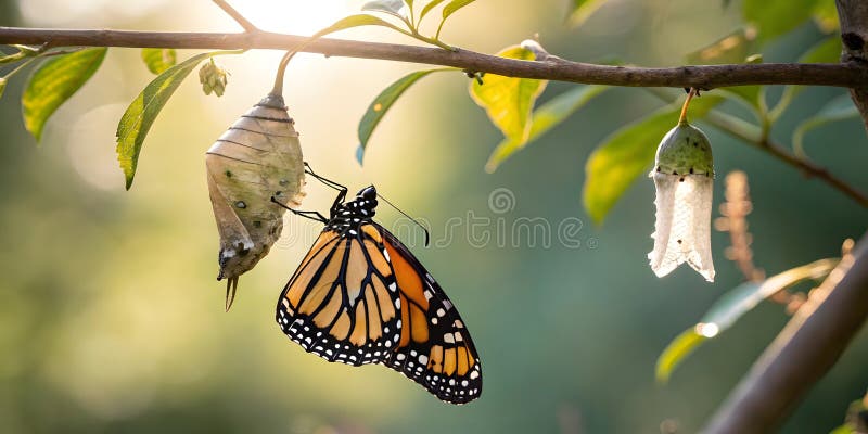 A Realistic Image of a Butterfly Emerging from Its Chrysalis ...